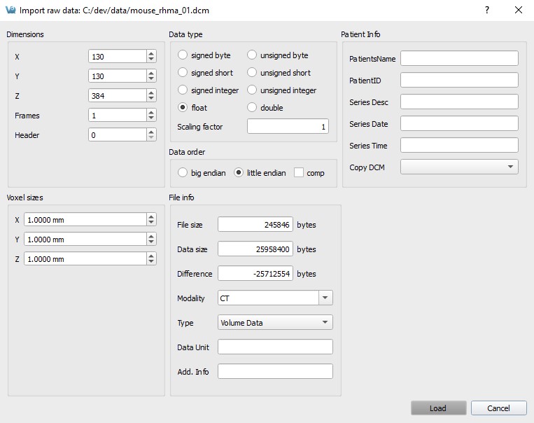 Open Raw Data | VivoQuant User Manual