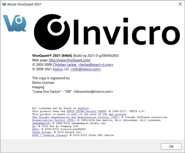 About | VivoQuant User Manual